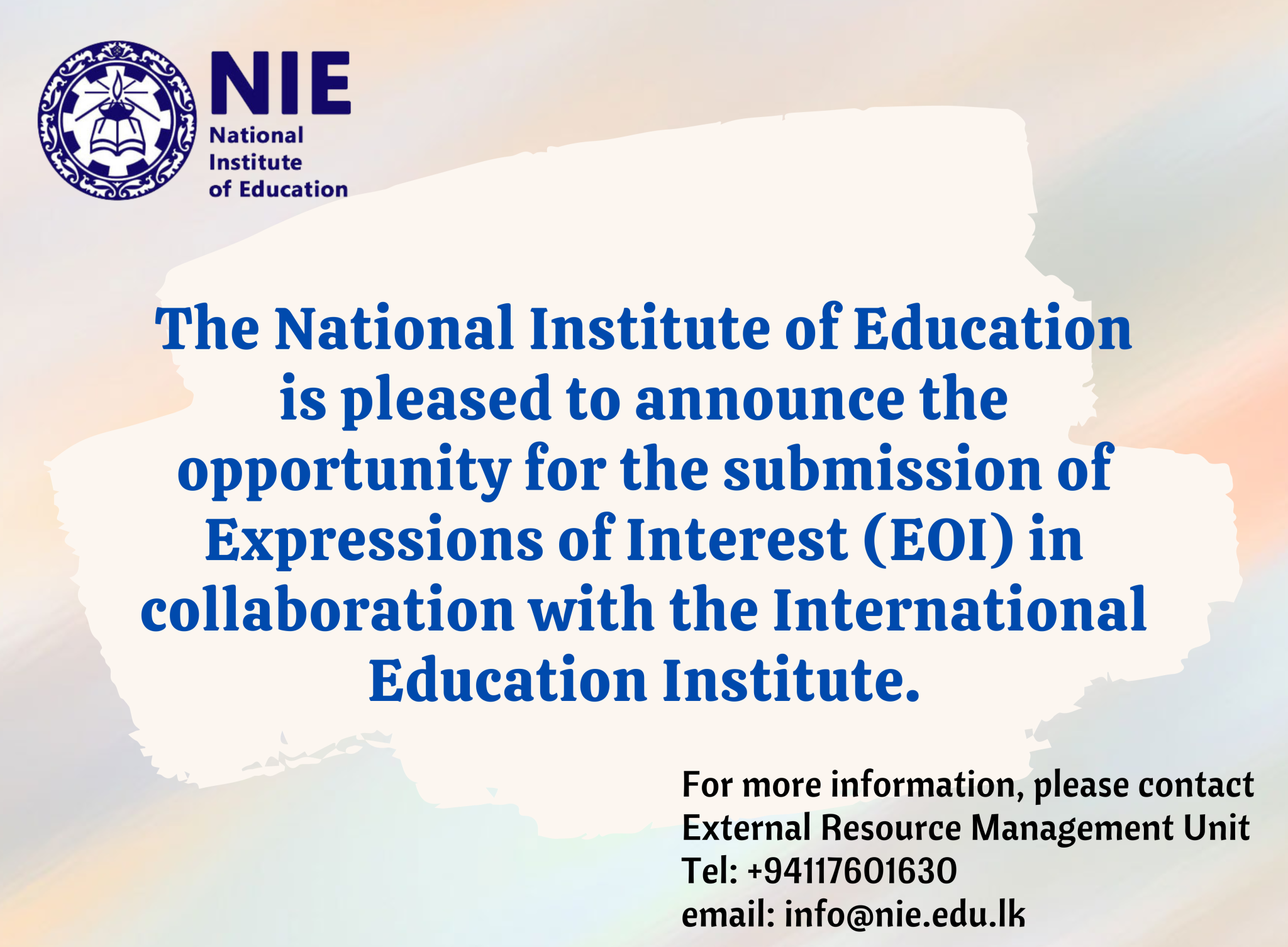 NIE | Opportunity for the submission of Expressions of Interest (EOI)